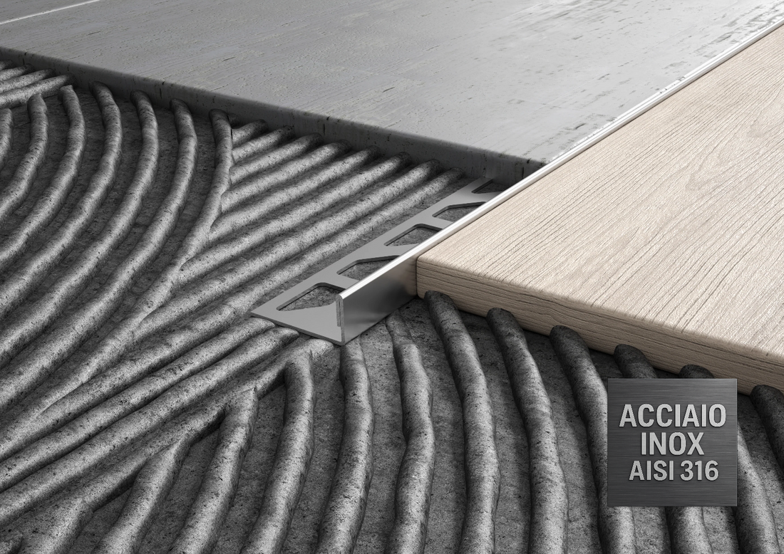 Profili in acciaio inox per piastrelle e pavimenti – MINUTA PROFILI