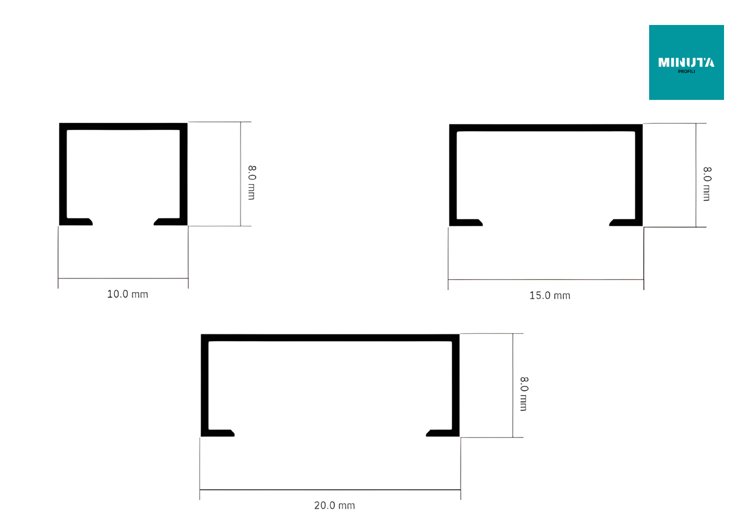 Listello in Alluminio a Vista Piatta per Rivestimenti – MINUTA PROFILI
